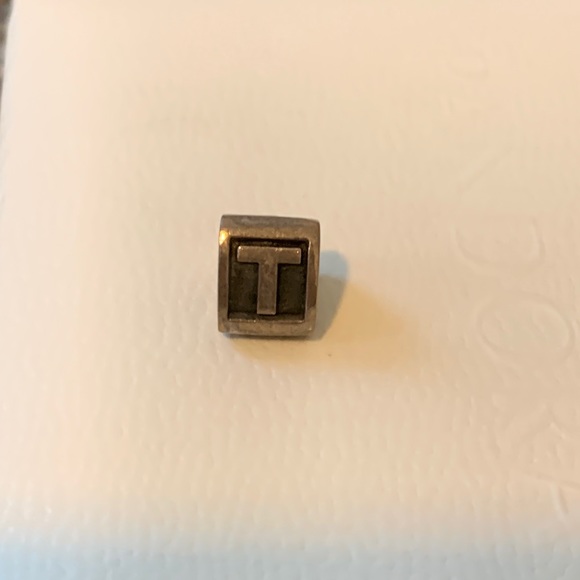 Pandora | Jewelry | Authentic Pandora Letter T Charm Alpha Initial T ...
